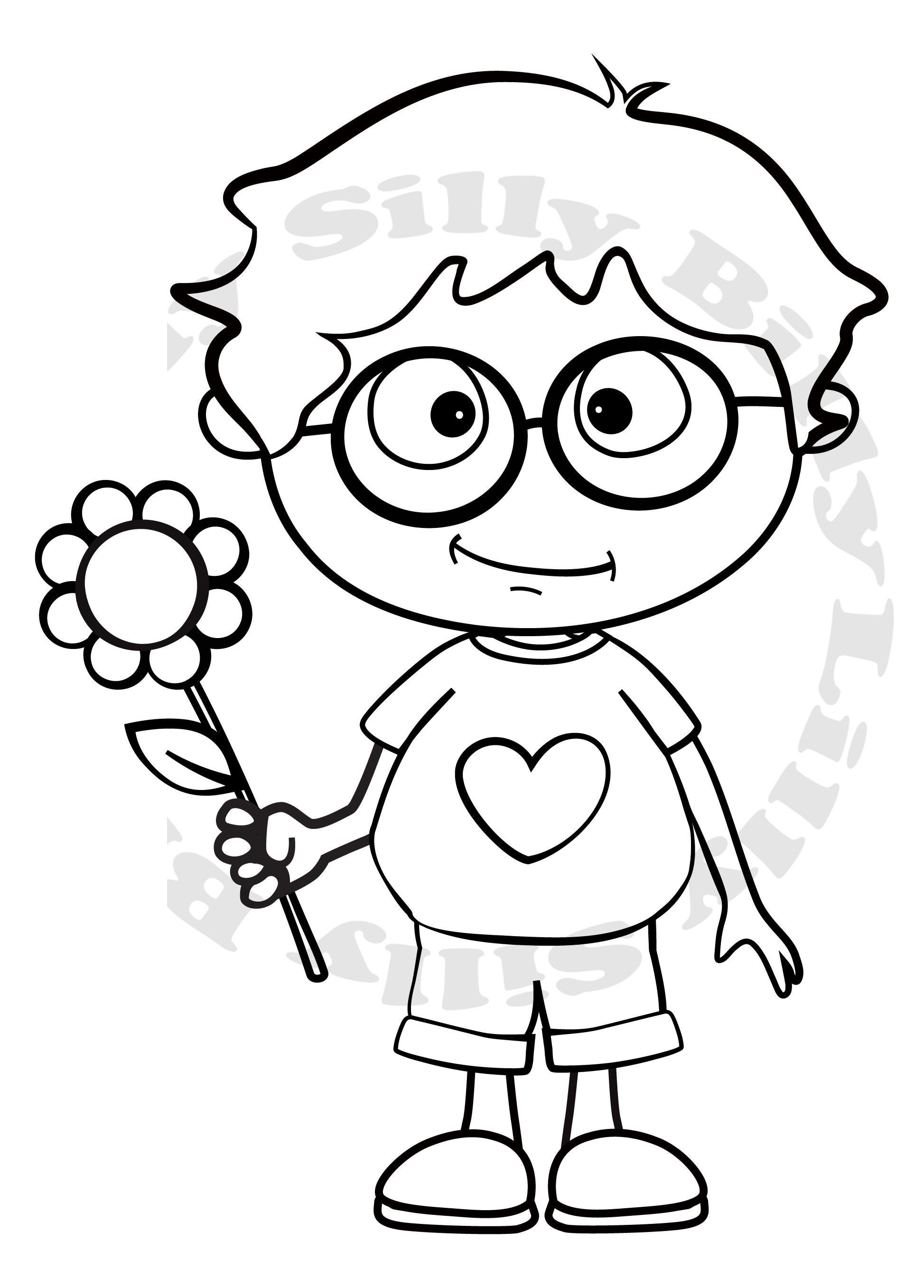 I Love My Valentine. Clipart. BLACK and WHITE and Color. Education ...
