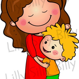 A Mothers Day - Clipart Mini Bundle in BLACK & WHITE/ Full Color. Small ...