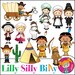 Colonial Kids, Clipart Mega Bundle, BLACK AND WHITE and Color Graphics ...