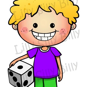Dice Kids. Numbers 7-12. Clipart of Kids With Dice. Small Commercial ...