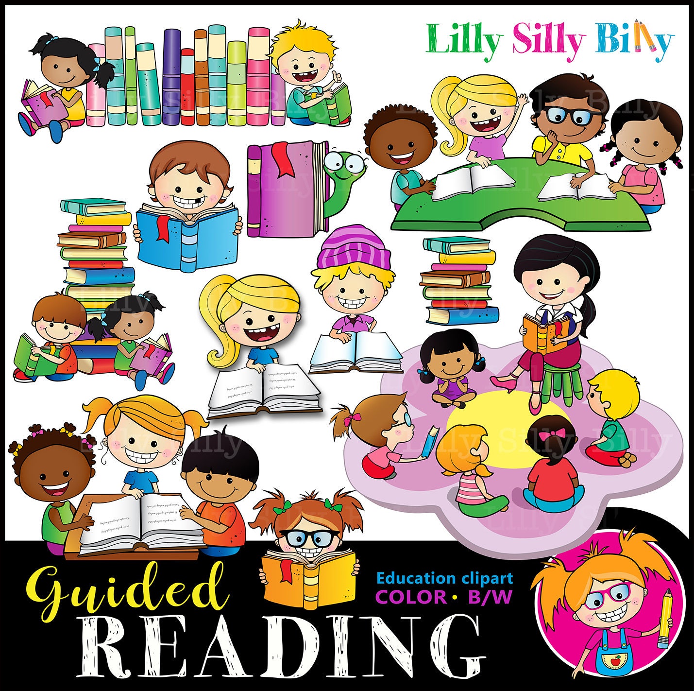 Reading and Writing 44 Images. Education Clipart, Children Learning to ...