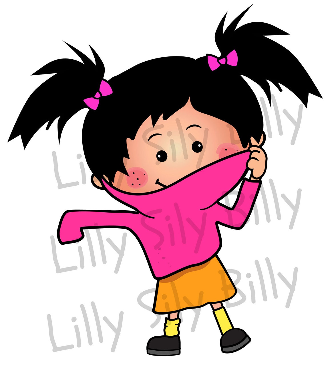 Morning Routine. Clipart in Black & White/ Full Color. Small Commercial ...