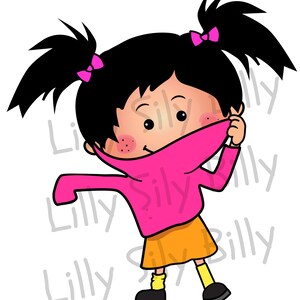 Morning Routine. Clipart in Black & White/ Full Color. Small Commercial ...