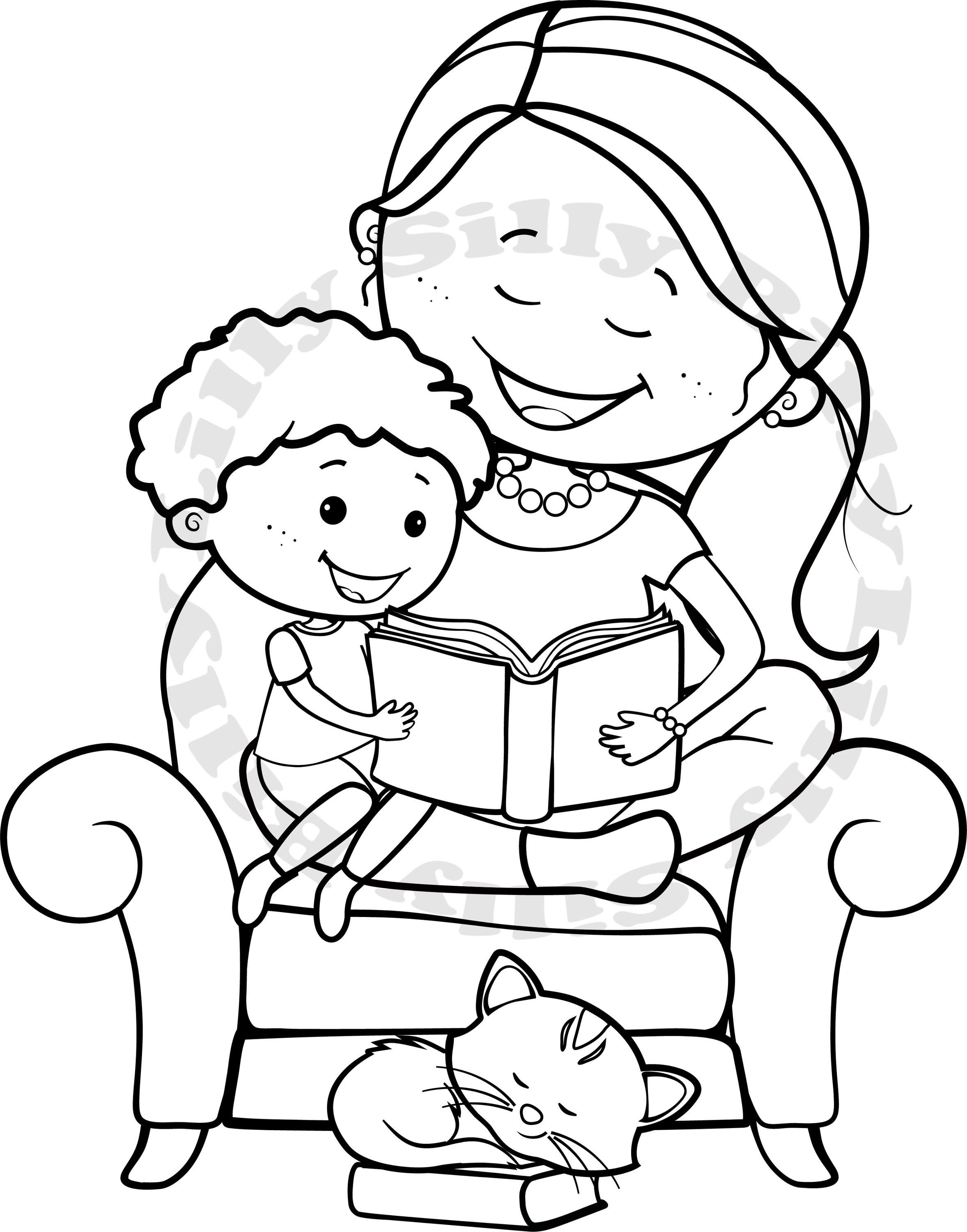 A Mothers Day - Clipart in BLACK & WHITE/ Full Color. Small Commercial ...