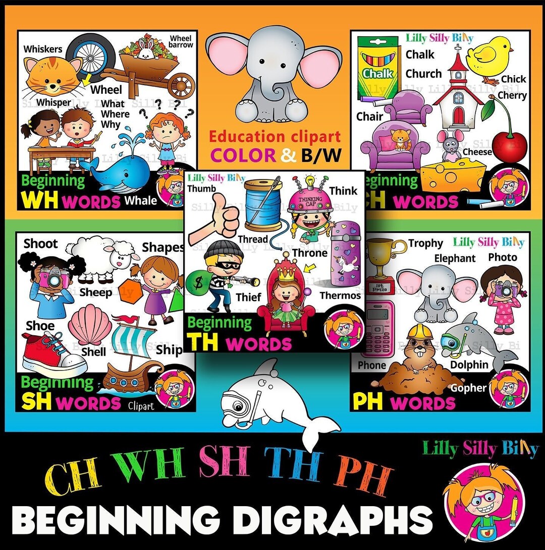 Beginning Digraphs. Clip Art VALUE BUNDLE for Small Commercial and ...