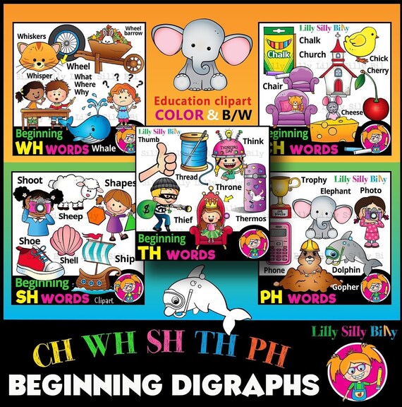 Beginning Digraphs. Clip Art VALUE BUNDLE for Small Commercial - Etsy