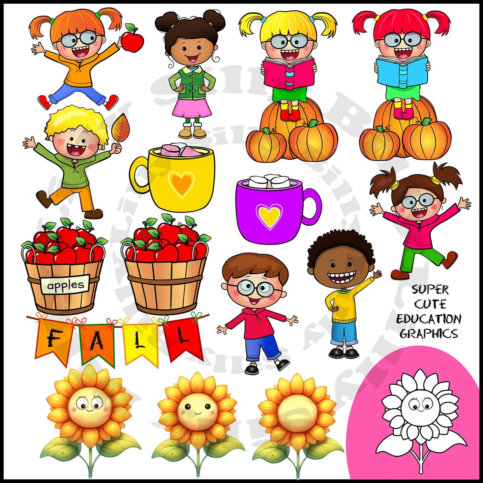Fall - Autumn, Fall Season. Clipart Collection for Small Commercial ...