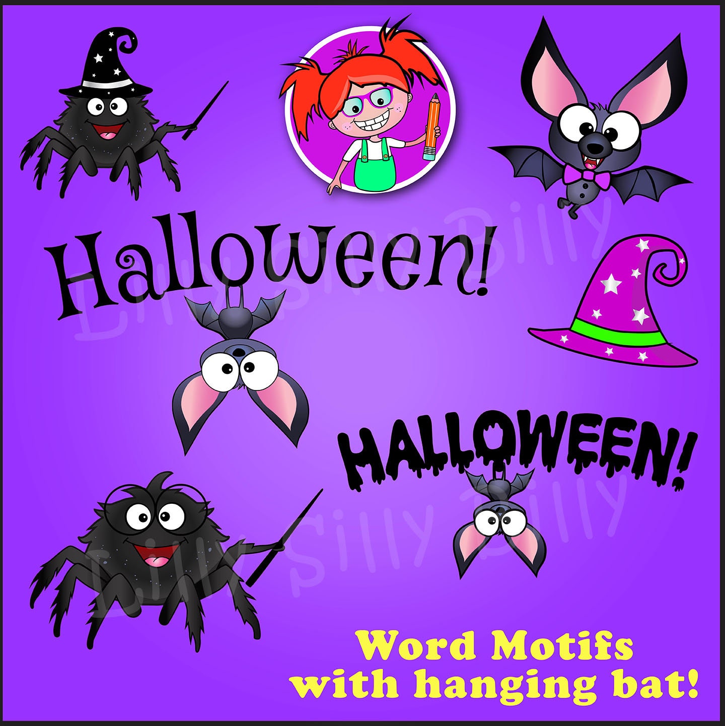 Batty Halloween Clipart for Small Commercial Educational - Etsy