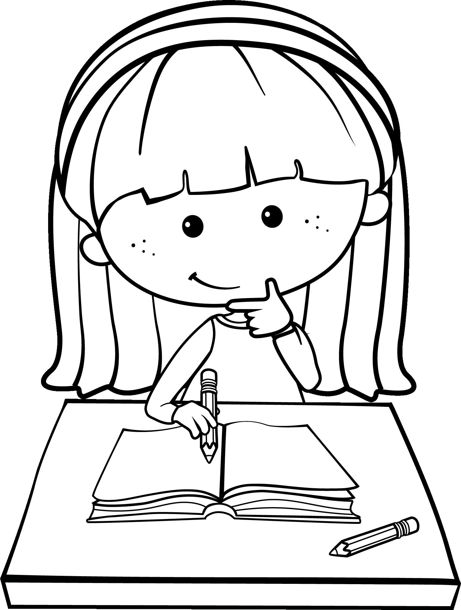 Doing Homework Clipart Black And White