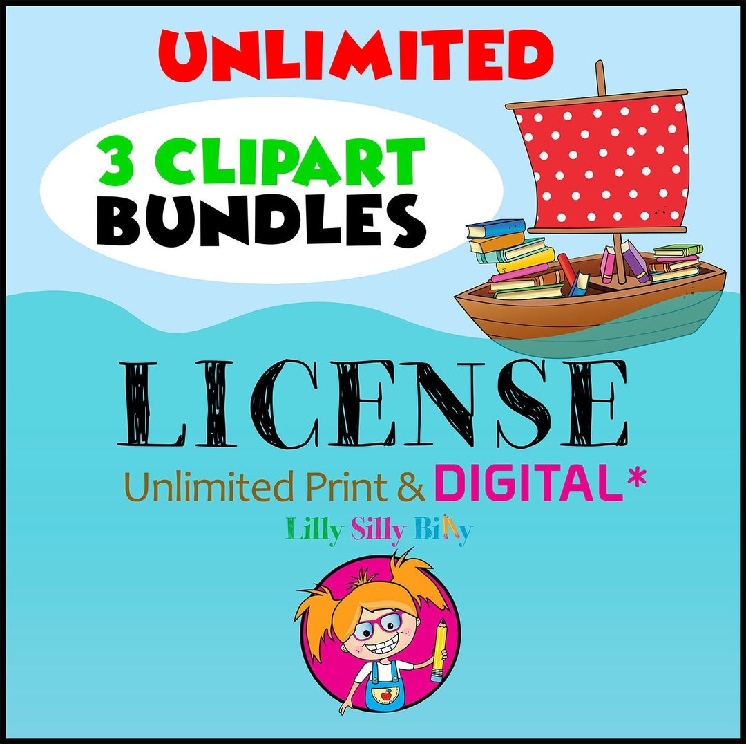 Unlimited* Digital and Print License - for THREE Clipart BUNDLES ...