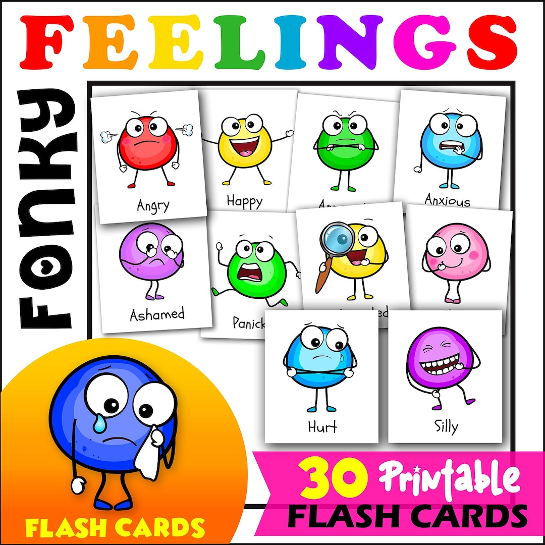 FEELINGS FLASHCARDS | Emotions | Self- Regulation Props. Printable ...
