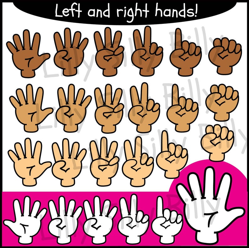 Finger Counting Mini Bundle. Clipart for Small Commercial - Etsy