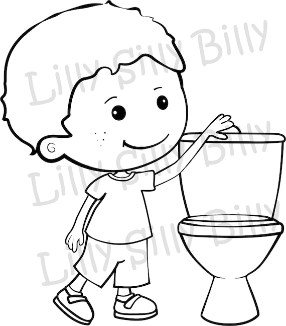Good Habits For Kids Clipart Bathroom