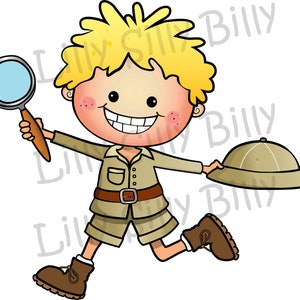 Explorers BIG KIDS. Black and White & COLOR Clipart, Small Commercial ...