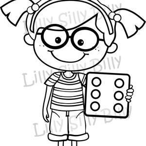 Dice Kids. Numbers 1 - 6. Clipart of Kids With Dice. Small Commercial ...