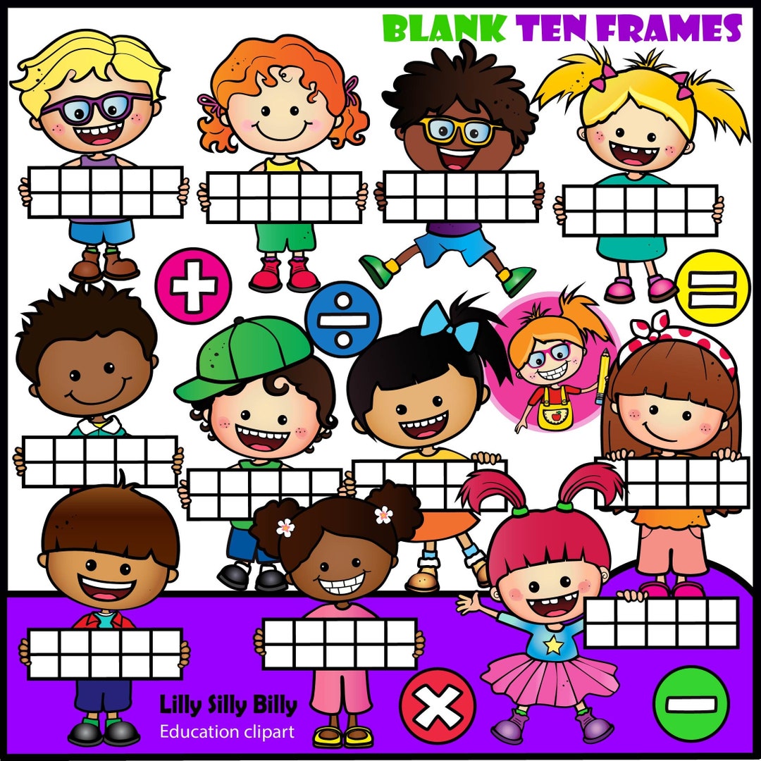 10 Frame Kids (blank Frames). Blank Counting Frames PLUS Math Sign ...