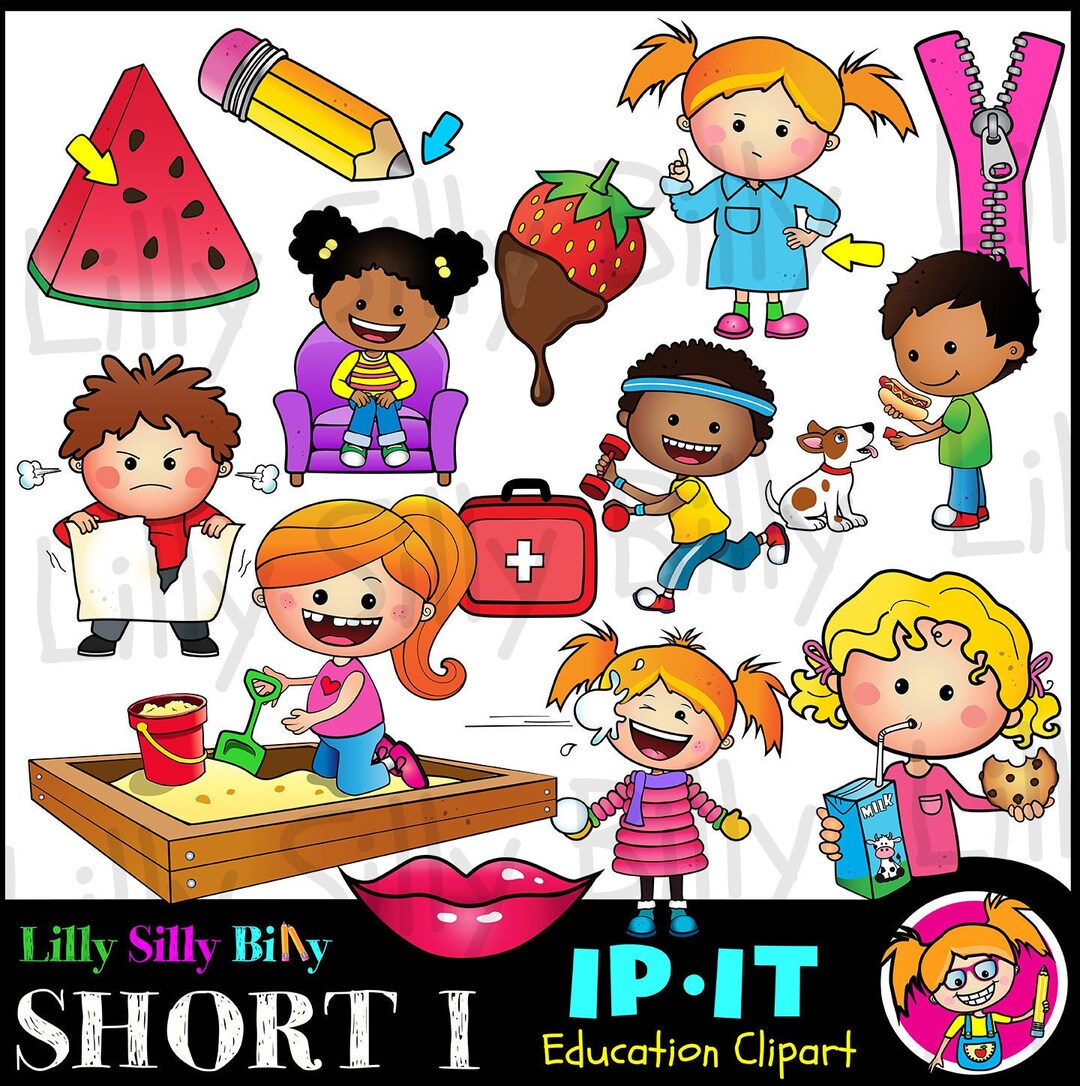 CVC - Short I Vowel MINI SET 2 (ip, It) - B/W & Color Clipart Images ...
