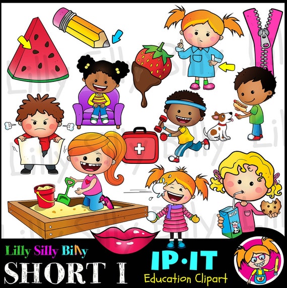 CVC Short I Vowel MINI SET 2 ip It B/W & Color Clipart - Etsy