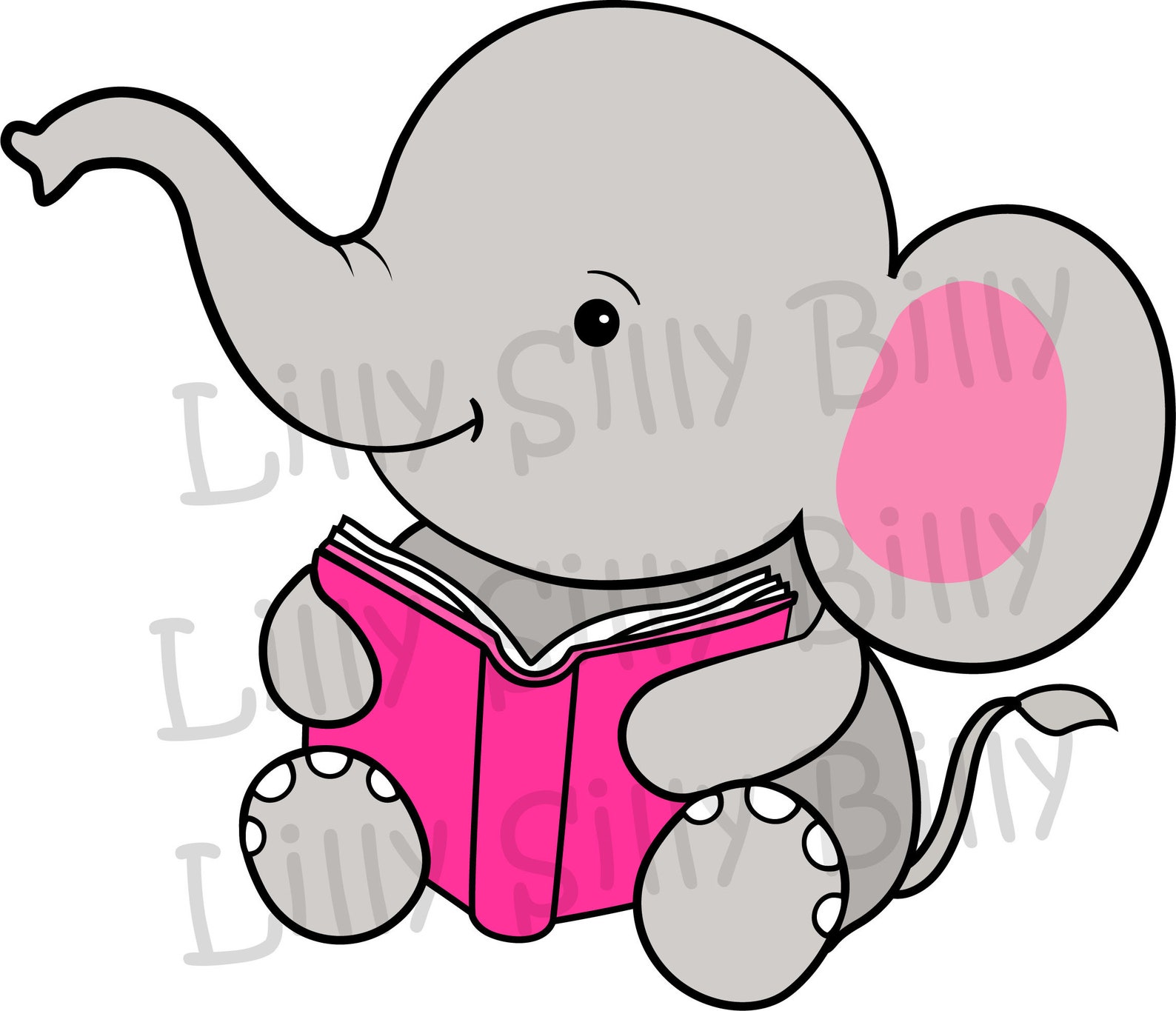Animals READING, A-Z, Clipart. Black & White and Full Color Graphics ...