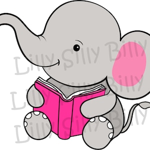 Animals READING, A-Z, Clipart. Black & White and Full Color Graphics ...