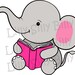 Animals READING, A-Z, Clipart. Black & White and Full Color Graphics ...