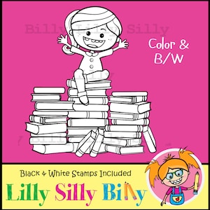 Books and More Books! - Clipart - Books and Reading, Lilly Silly Billy ...