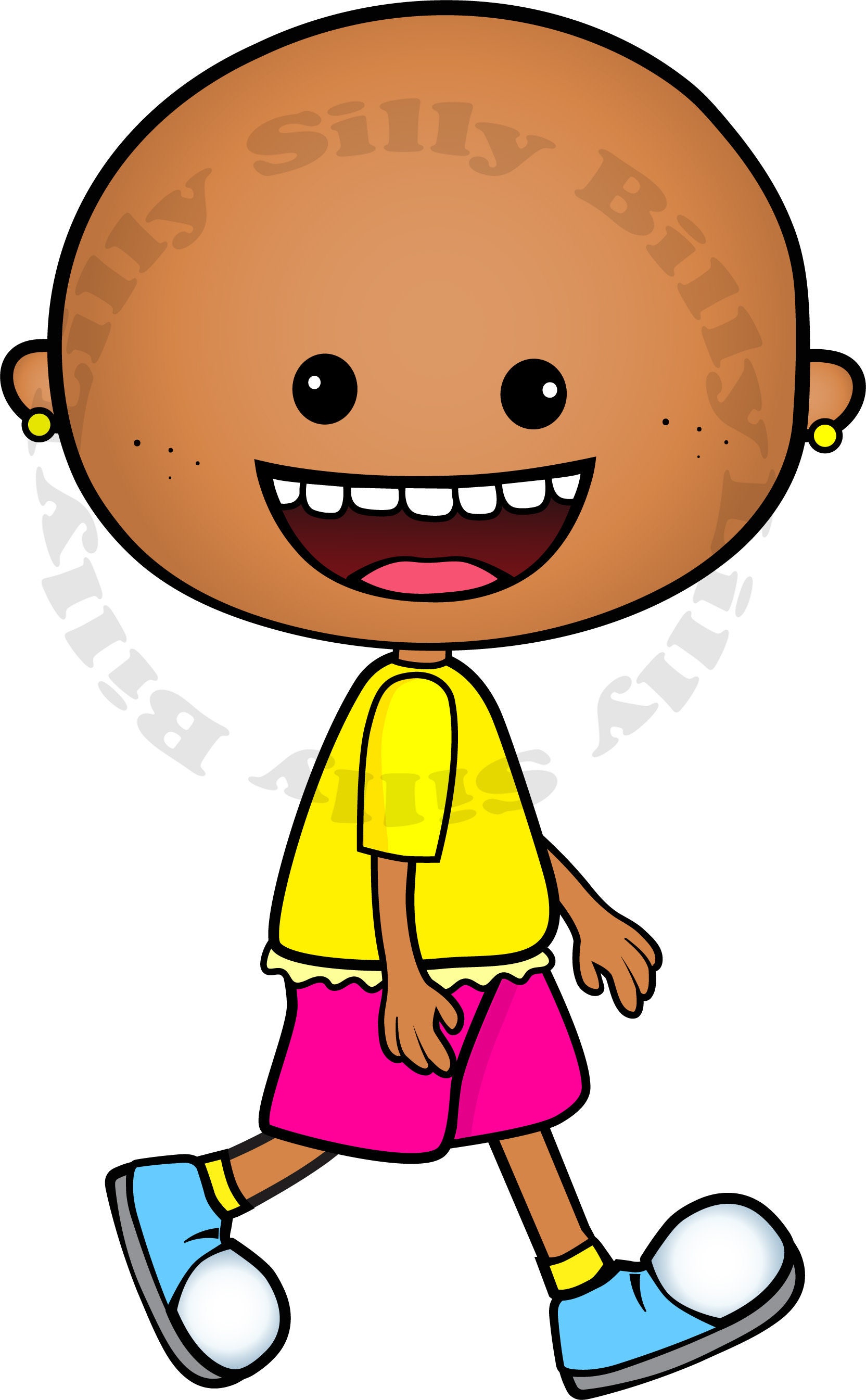 Bald Kids Rock!. Clipart of Cute Bald Children in Color & Black/white ...