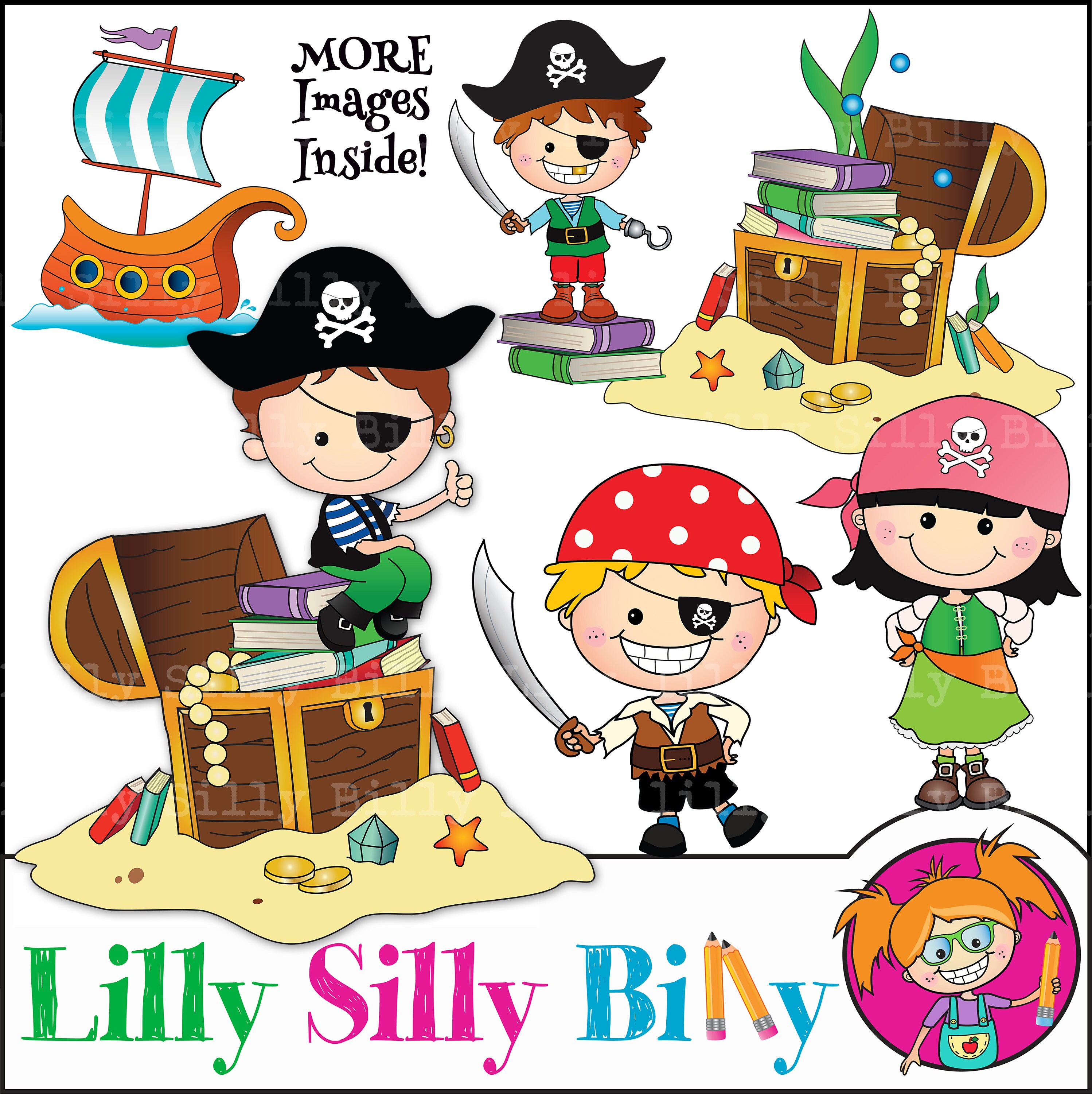 Pirate Clipart Digital Graphics for Commercial Use - Etsy