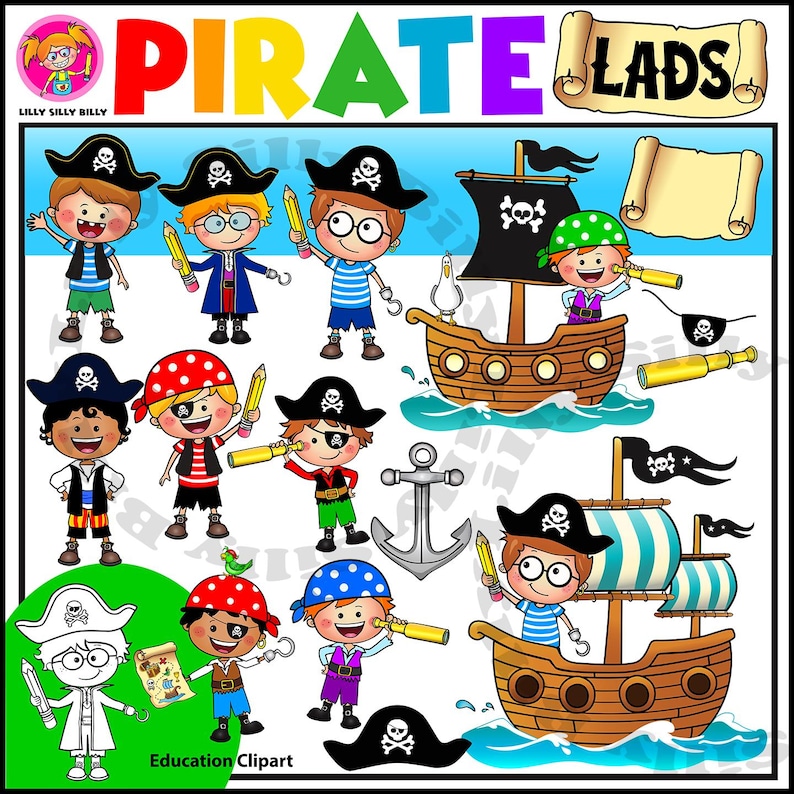 PIRATE LADS & LASSES | Pirate Boys and Girls | Pirate Ships | Cute ...