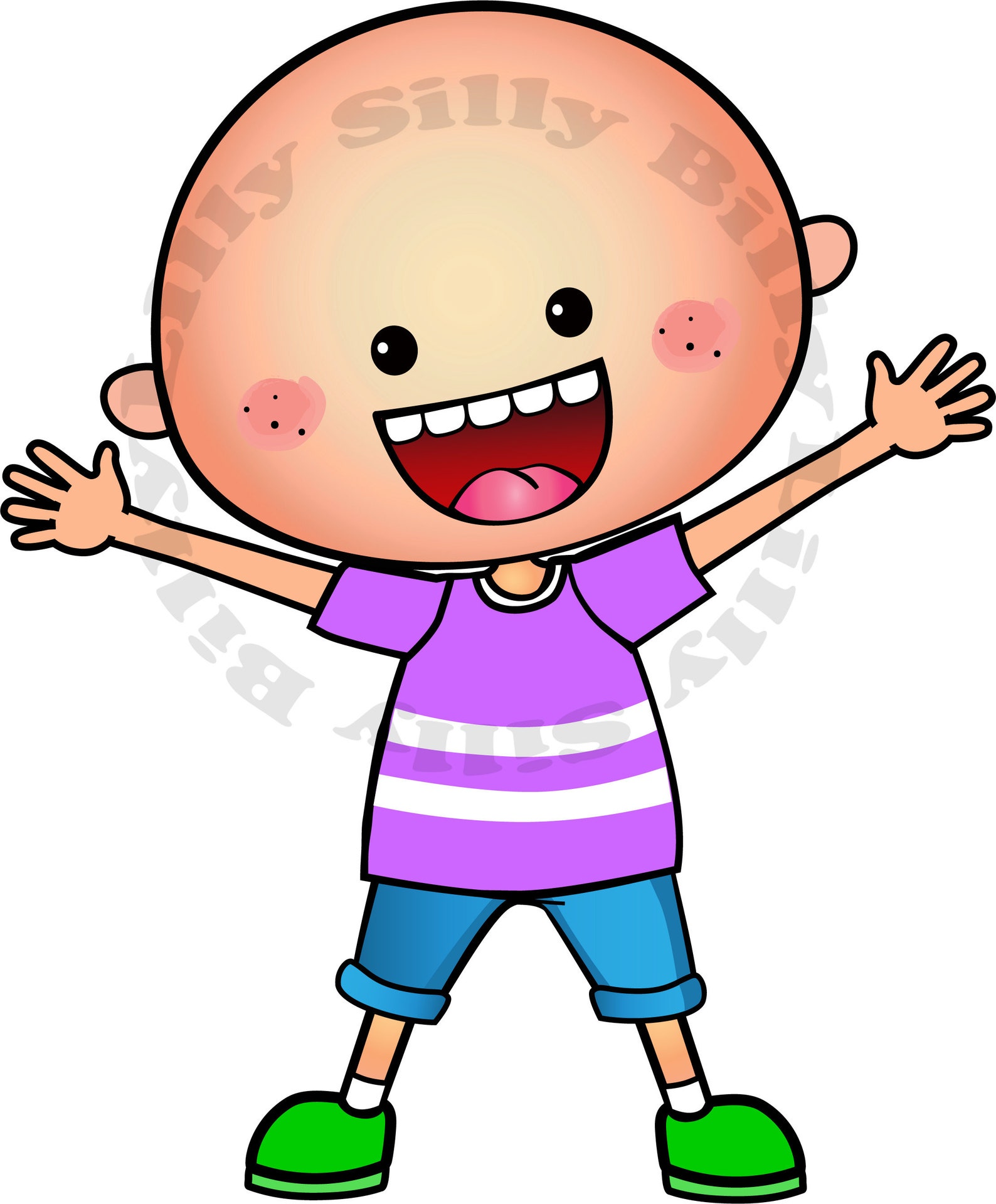 Bald Kids Rock!. Clipart of Cute Bald Children in Color & Black/white ...