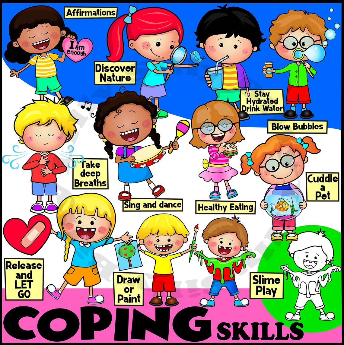 Coping Skills. BLACK and WHITE and Full Color Images. Education ...