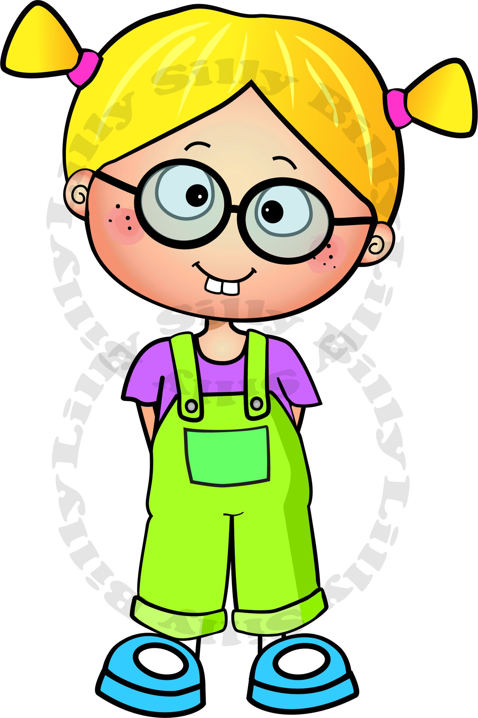 Smiley Squirts. Clipart Kids in Color & Black/white. Small Commercial ...