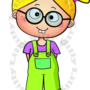 Smiley Squirts. Clipart Kids in Color & Black/white. Small Commercial ...