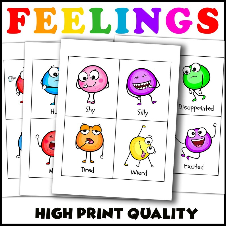 FEELINGS FLASHCARDS | Emotions | Self- Regulation Props. Printable ...