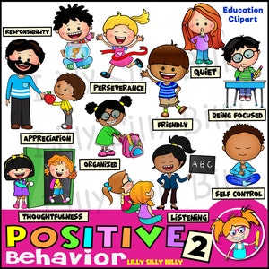 Positive and Negative Behaviour - Clipart BUNDLE in BLACK & WHITE/ Full ...