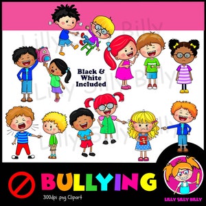 No Bullying! Clipart, Black and White & COLOR, Small Commercial Use. - Etsy
