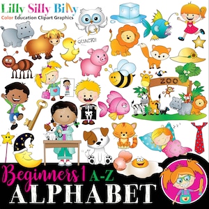 Alphabet BIG BUNDLE- 216 Images: Black and White/ Color Graphics A - Z ...