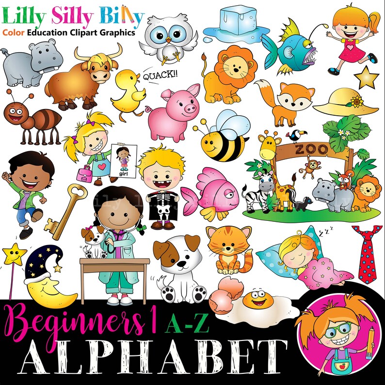 Alphabet BIG BUNDLE 216 Images: Black and White/ Color | Etsy