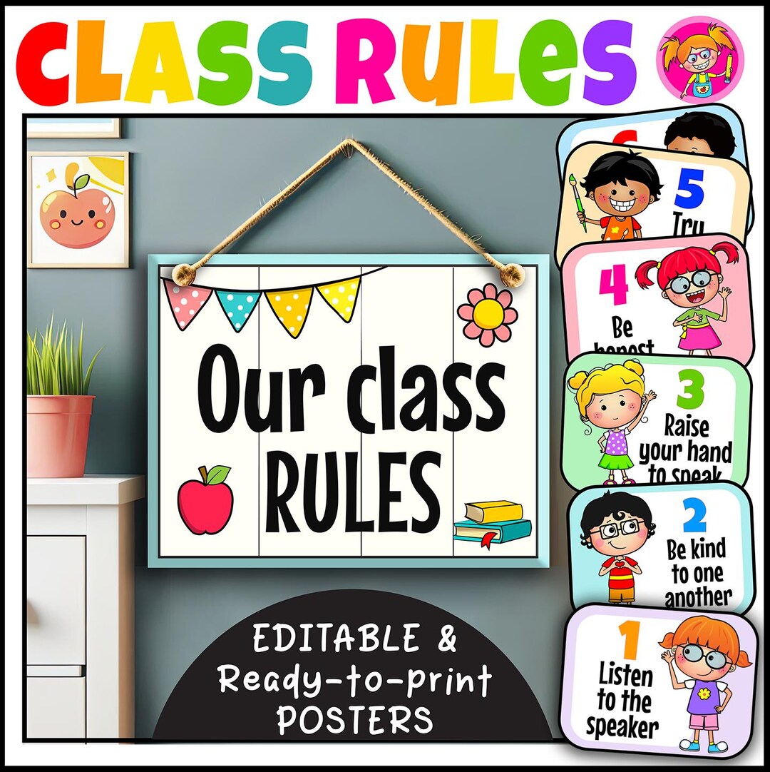 Class Rules - Editable Posters for the Classroom. Classroom ...