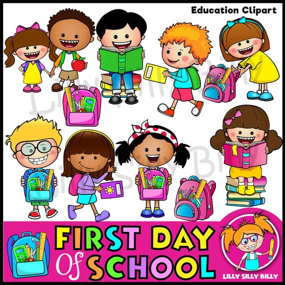 Black And White School Child Clip Art