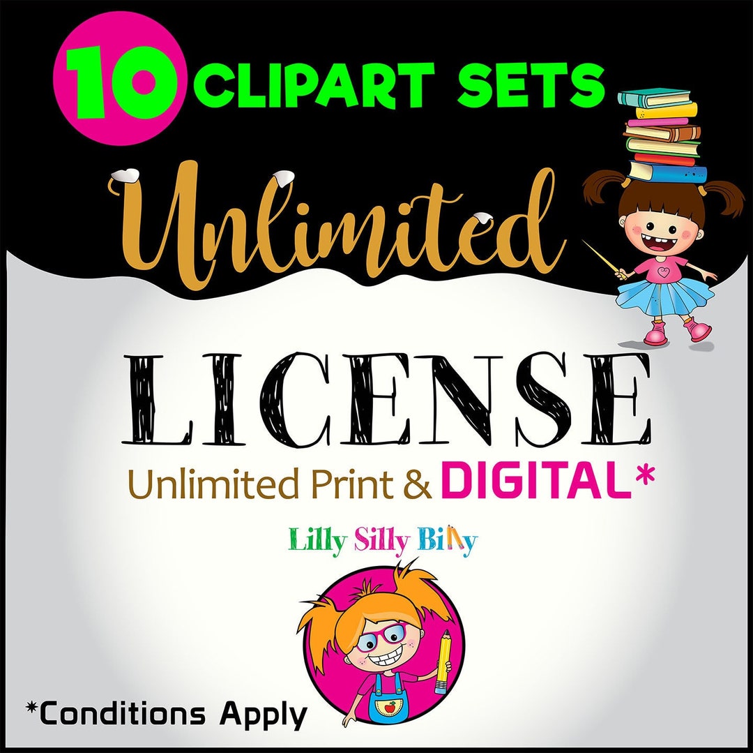 Unlimited* Digital and Print License - for TEN Clipart Sets ...