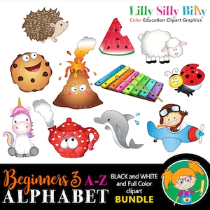 Alphabet Clipart - BLACK AND WHITE and Color Teachers Graphics ...