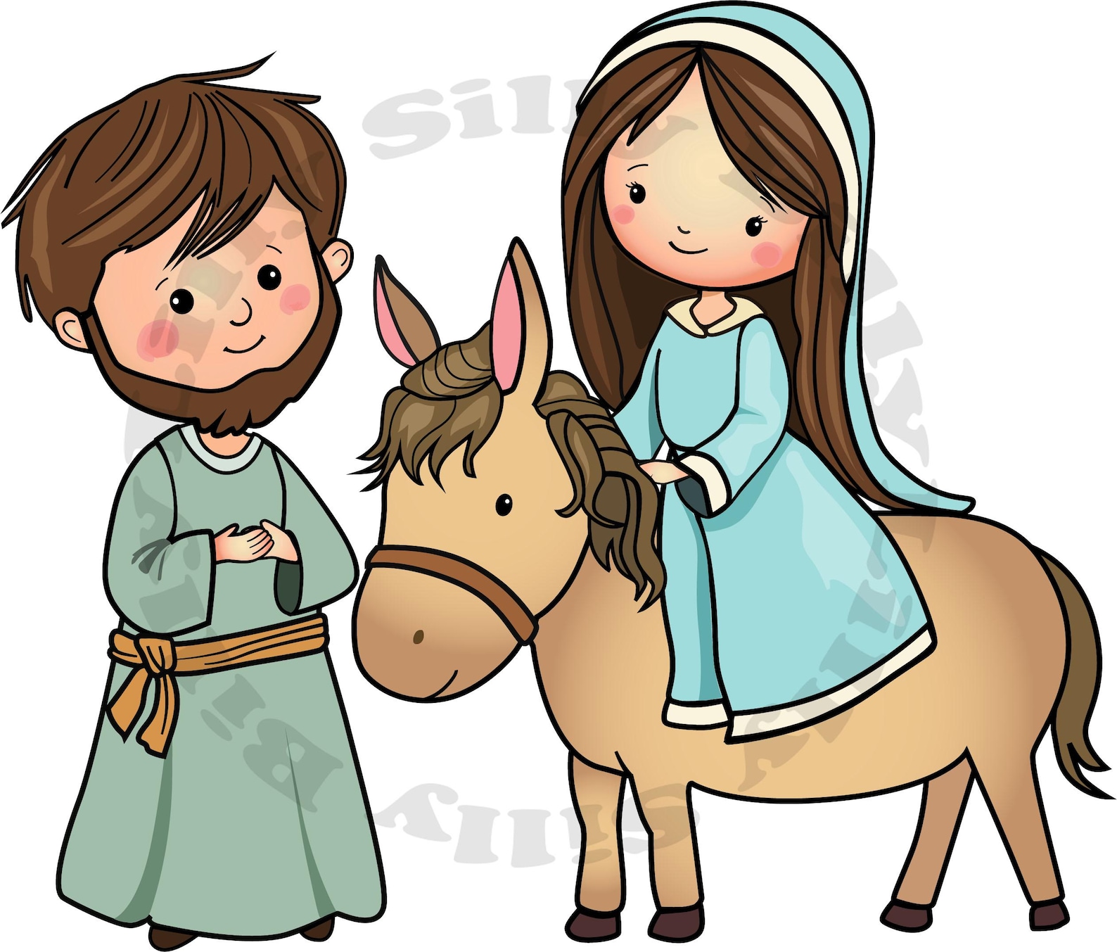 Nativity Clipart, Christmas Clipart, Wise Men, Mary & Joseph, Manger ...