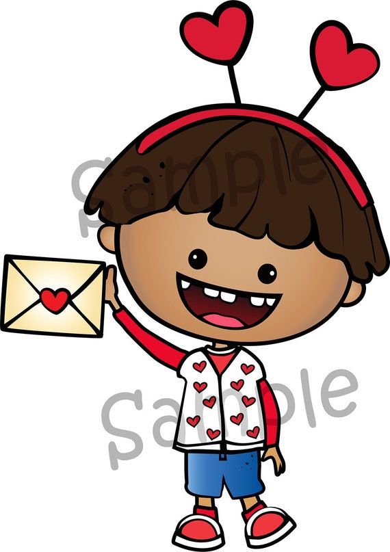 Kids Valentine Clipart Black And White