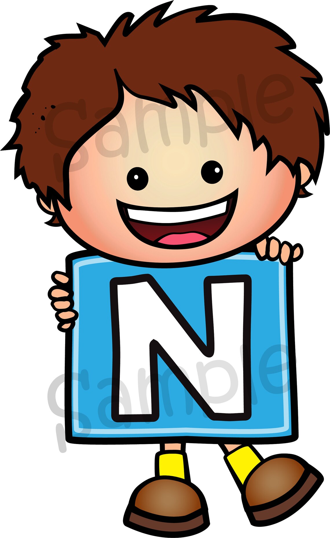 Alphabet Kids Capitals N-Z. Cute Clipart of Children | Etsy