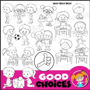 Good Choices - Clipart in BLACK & WHITE/ Full Color. Small Commercial ...