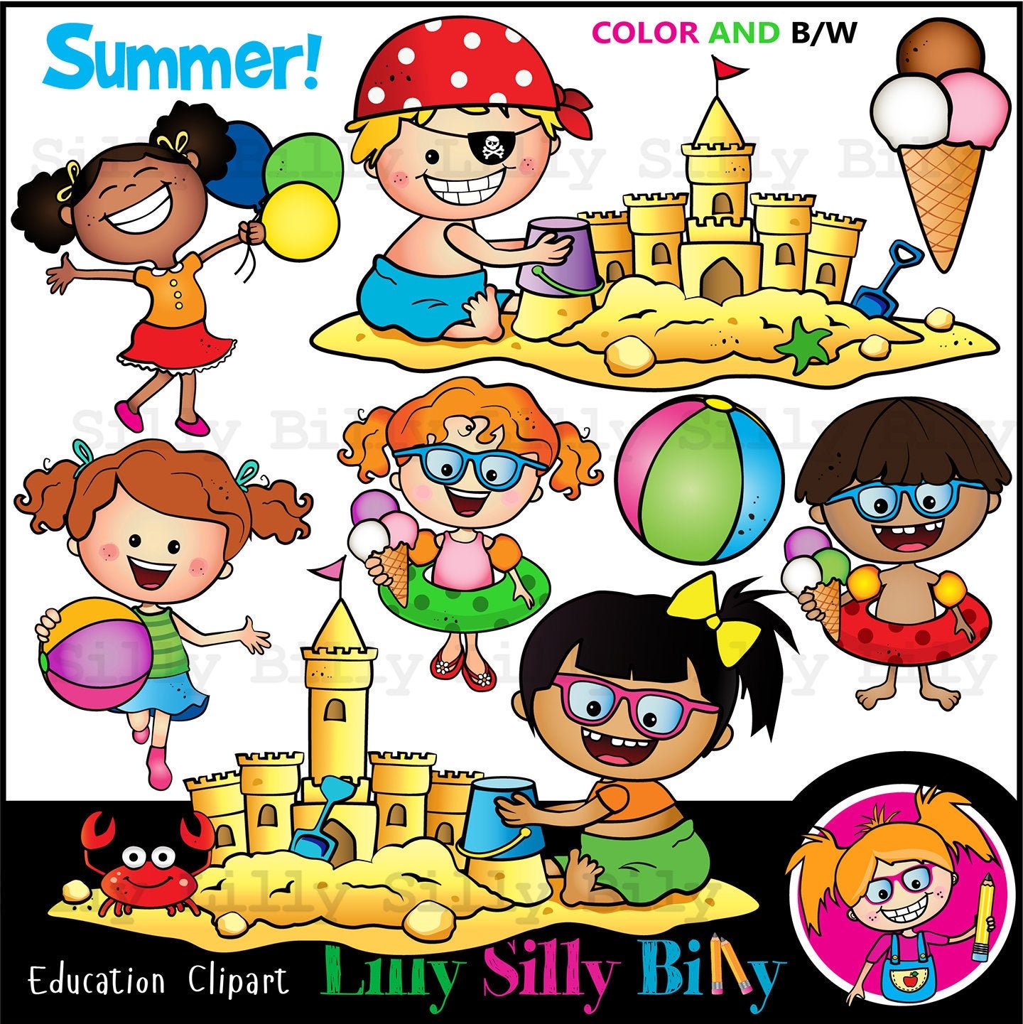SUMMER Clipart for Small Commercial and Education Use. Images to ...