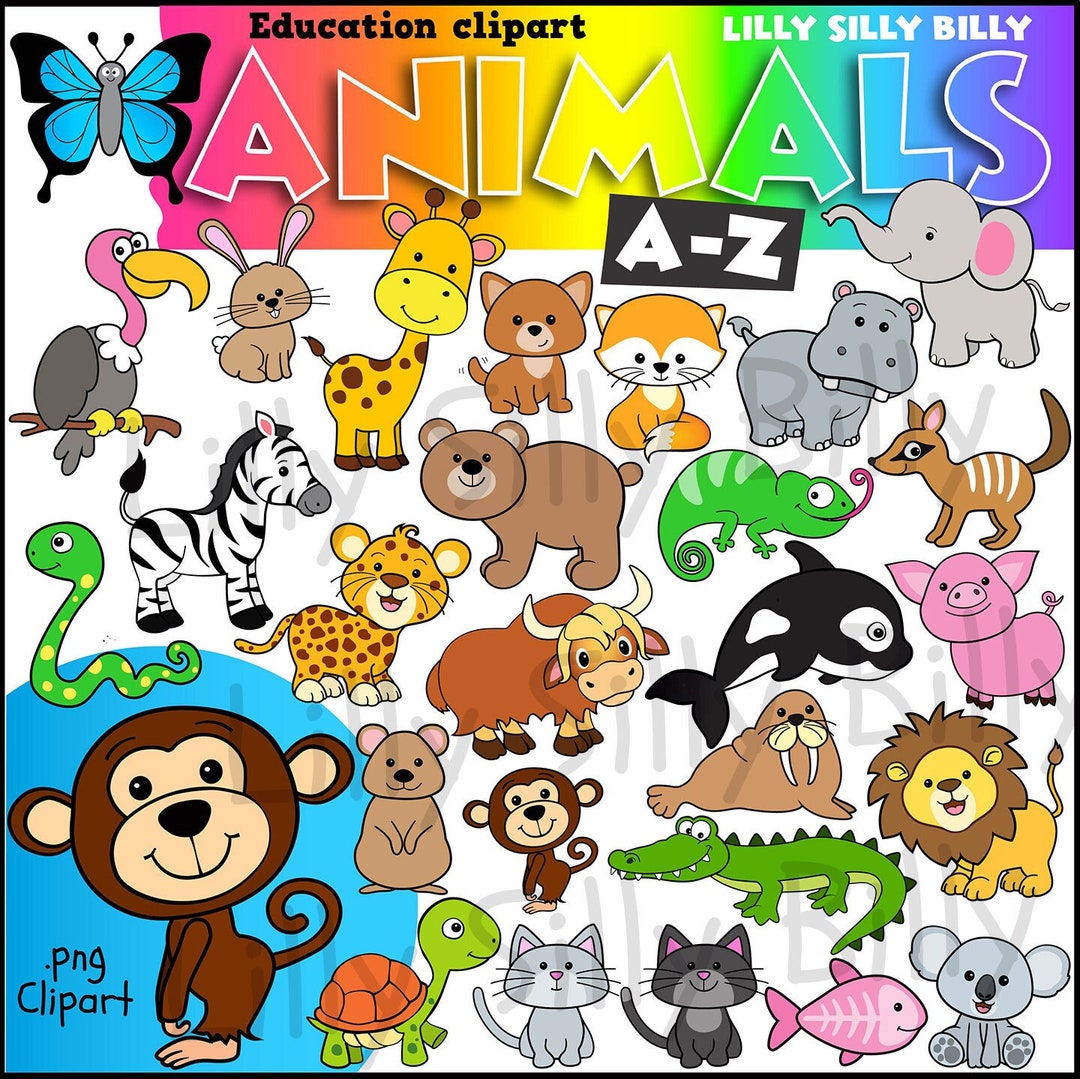 Animals A-Z, Clipart. Black & White and Full Color Graphics ...