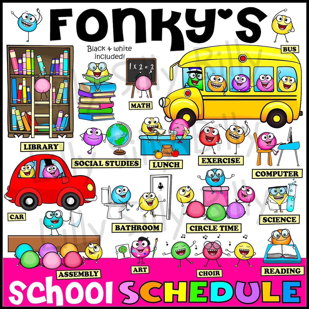 FONKY'S - School Schedule. Tweeny Giggly-boos! - Emoji Clipart ...