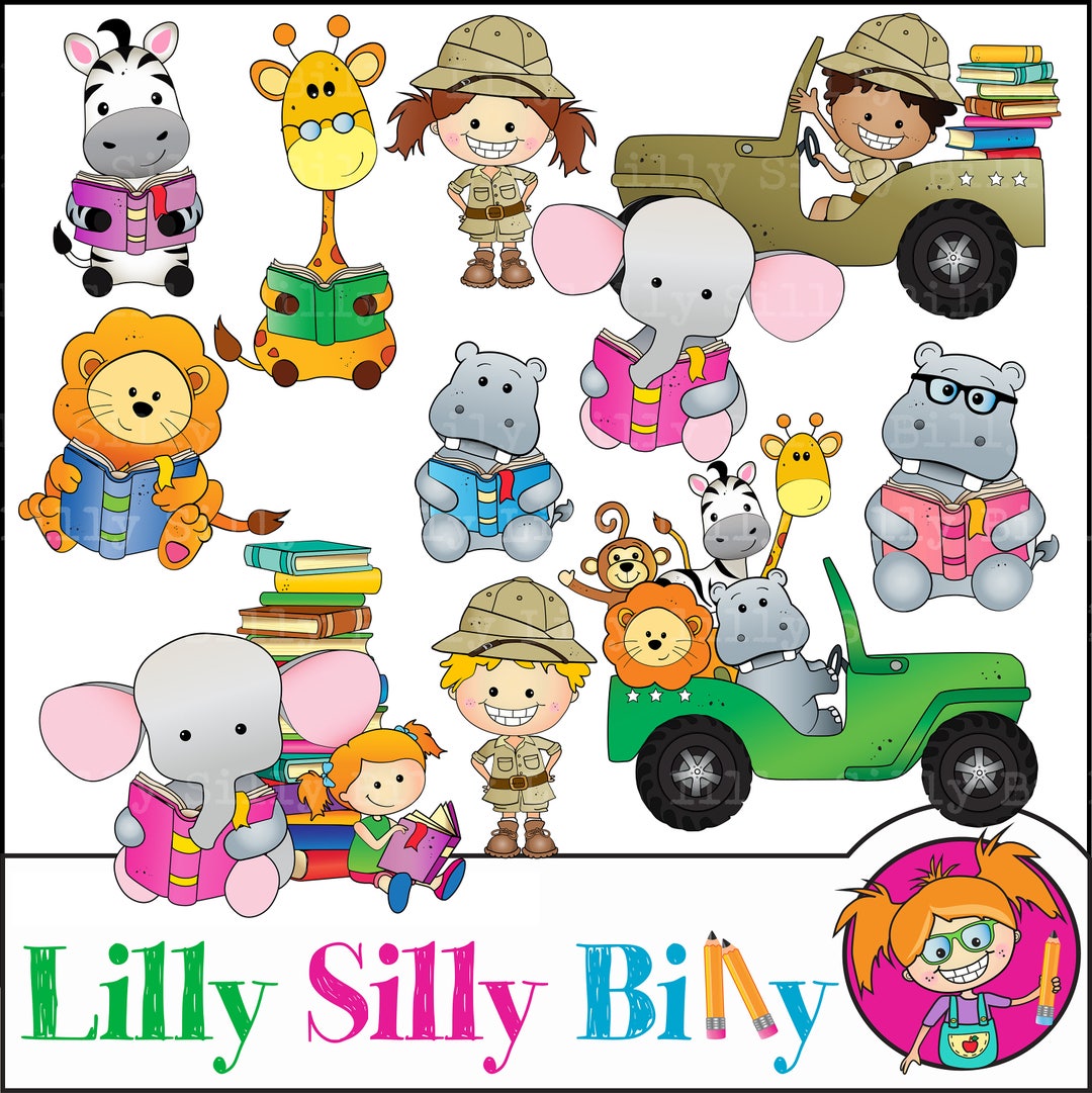 African Safari Learning, Clipart Cute African Animals and Children ...